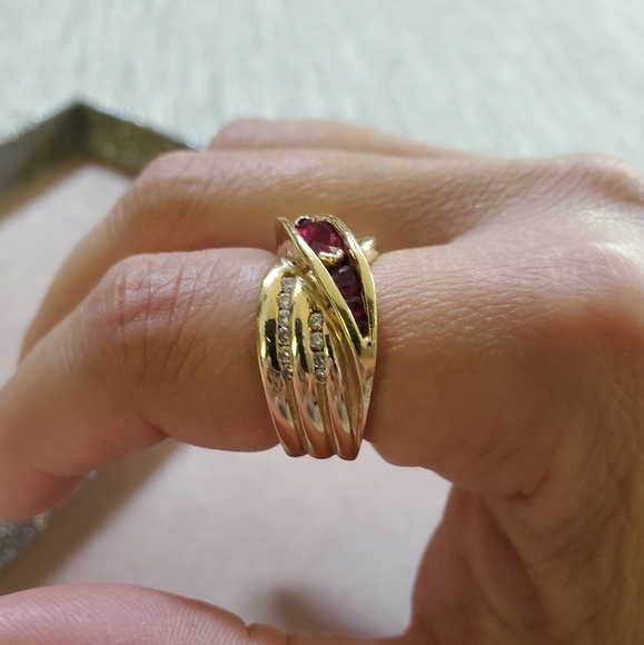 Jewelry | Vintage 14k Gold Ruby Diamond Ring | Poshmark